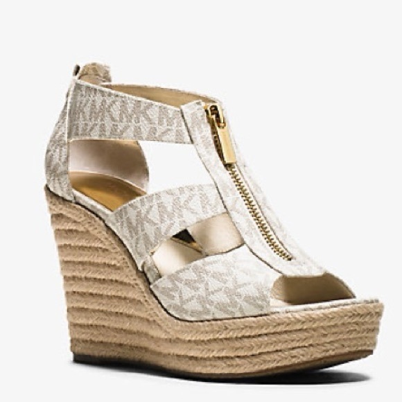 MICHAEL Michael Kors | Shoes | Michael Kors Damita Wedge Mk Mini Logo ...